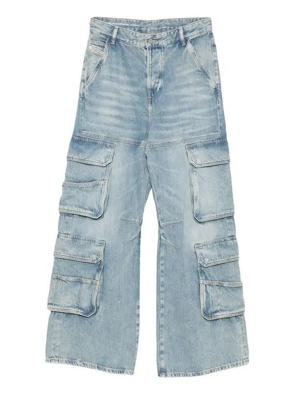 DIESEL® Cargo Denim Jeans - Clear Blue