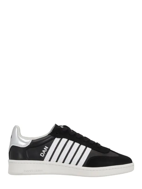 Dsquared2 Lace-up Low-top Sneakers - Nero+bianco+argento