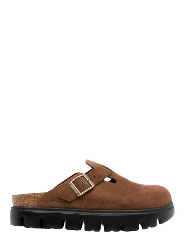 BIRKENSTOCK Boston Leather Slippers - Brown