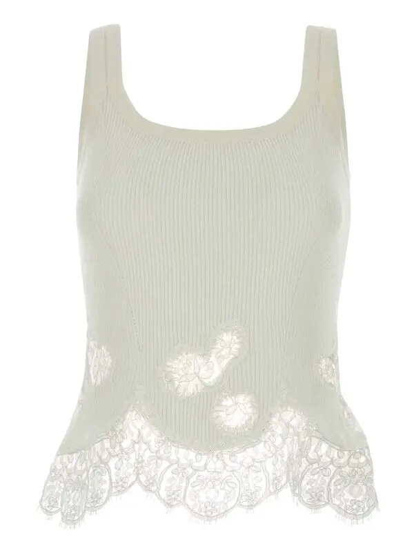 Ermanno Scervino Cotton Tank Top - White