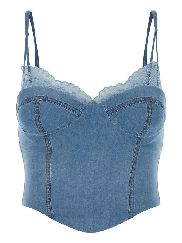 Ermanno Scervino Denim Bodice - Light Blue