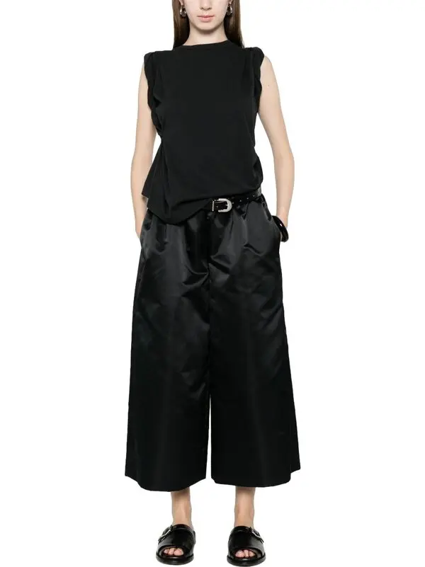 Comme Des Garçons Drawstring Wide Leg Trousers - Black
