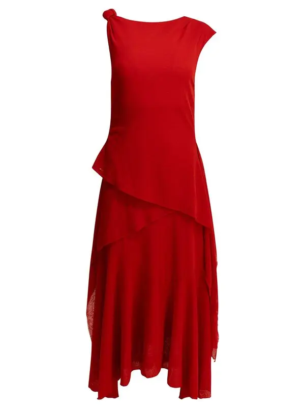 GANNI Draped Maxi Dress - Red