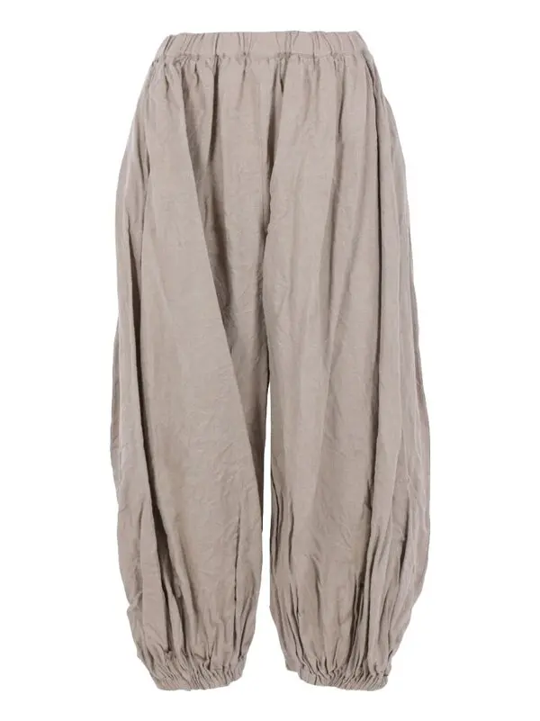 Comme Des Garçons Linen Cropped Trousers - Beige