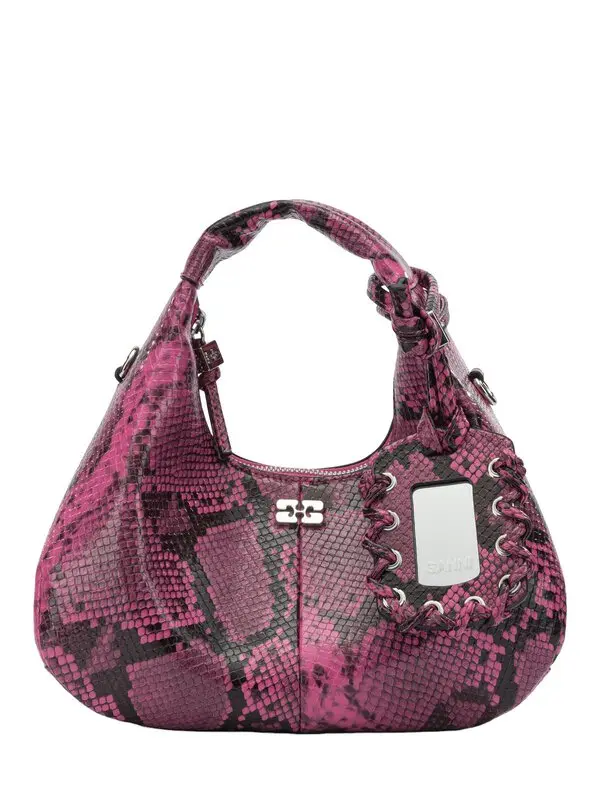 GANNI Small Hobo Handbag - Fuchsia