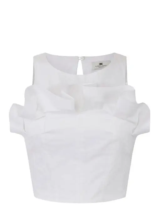 Elisabetta Franchi Ruffle Top - White
