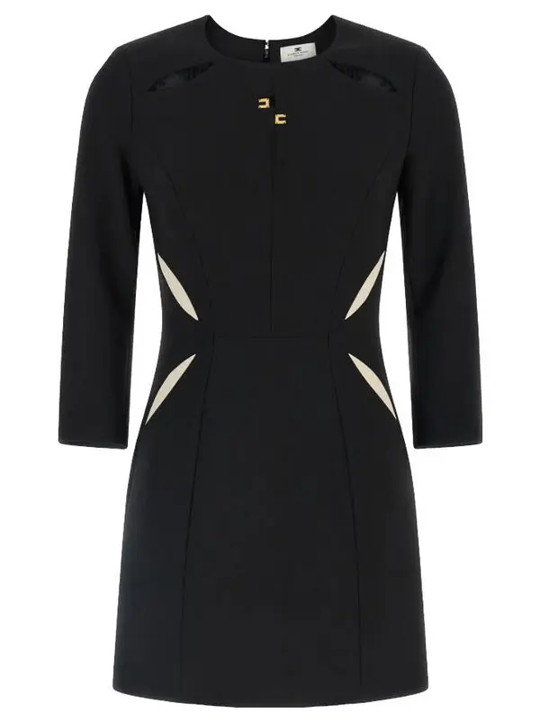 Elisabetta Franchi Mini Dress With Cut Outs - Nero/burro