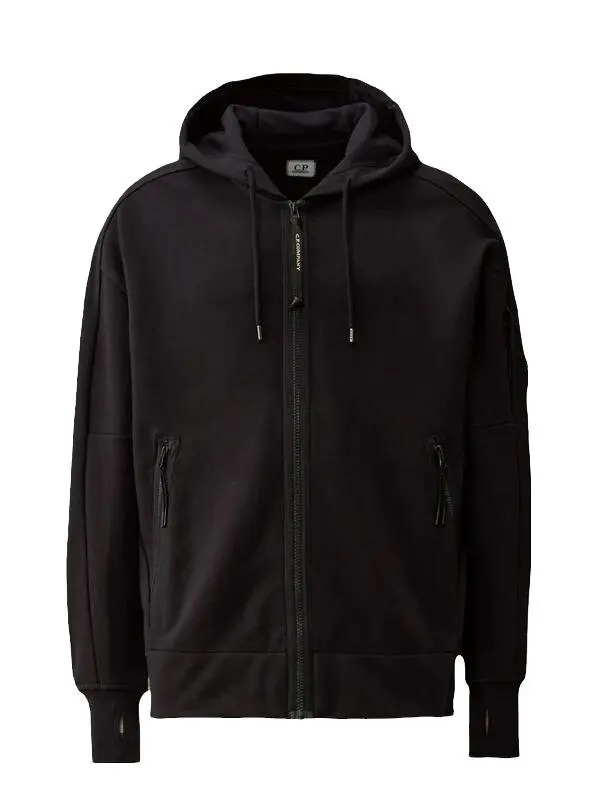 C.P. COMPANY Hooded Zip-up Sweatshirt - Blue