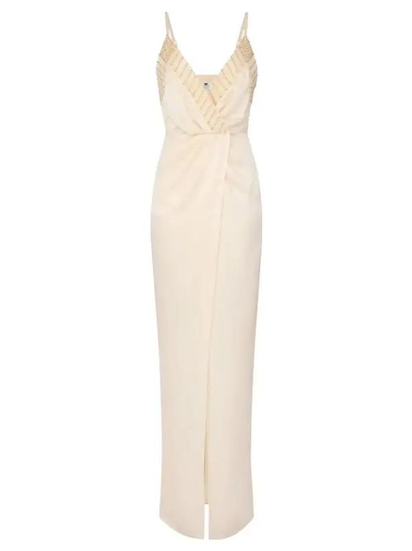Elisabetta Franchi Satin Evening Gown - Burro