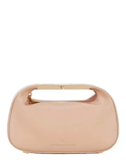 Elisabetta Franchi Hobo Bag With Jewel Handle - Nude