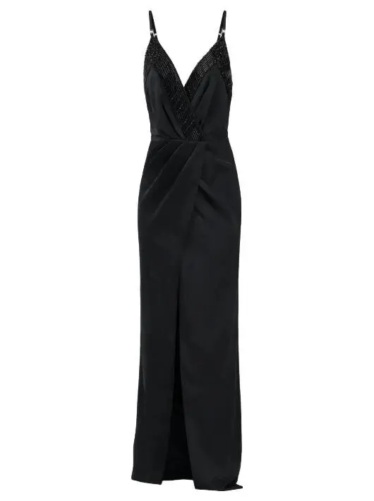 Elisabetta Franchi Satin Evening Dress - Black