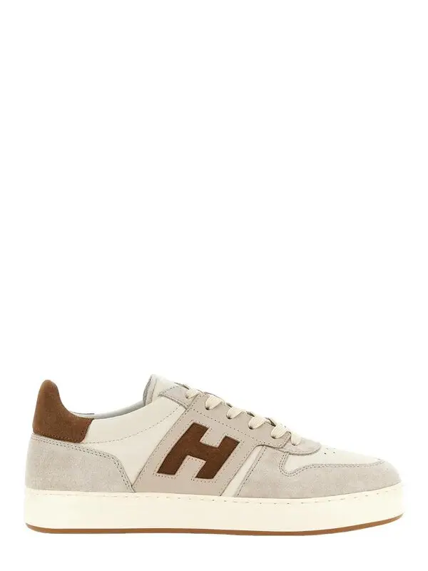 Hogan Suede And Nappa Leather Sneakers - Ivory