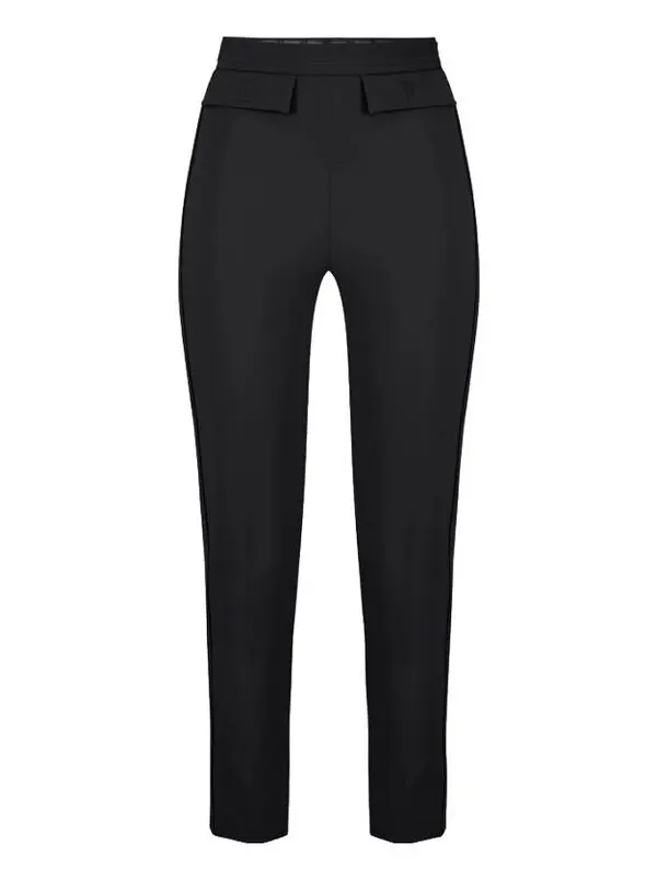 Elisabetta Franchi Double Stretch Crepe Trousers - Black