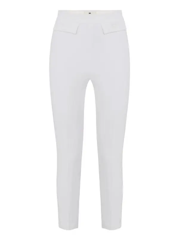 Elisabetta Franchi Double Stretch Crepe Trousers - Ivory