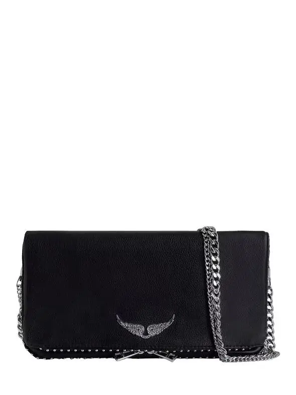 Zadig&Voltaire Leather Clutch With Studs - Black