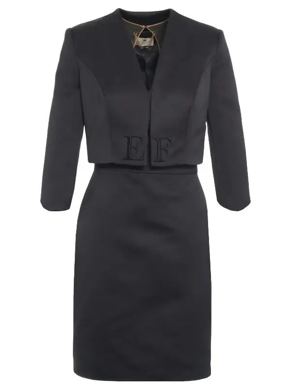 Elisabetta Franchi Duchesse Dress With Jacket - Black