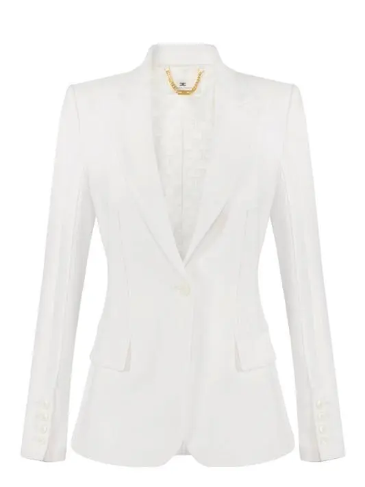 Elisabetta Franchi Raw-edge Blazer - Ivory