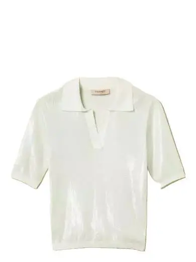 Twin-set Sequined Polo Shirt - Acqua
