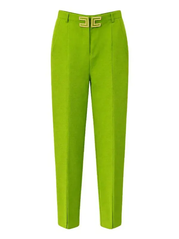 Elisabetta Franchi Logo Detailed Trousers - Aloe