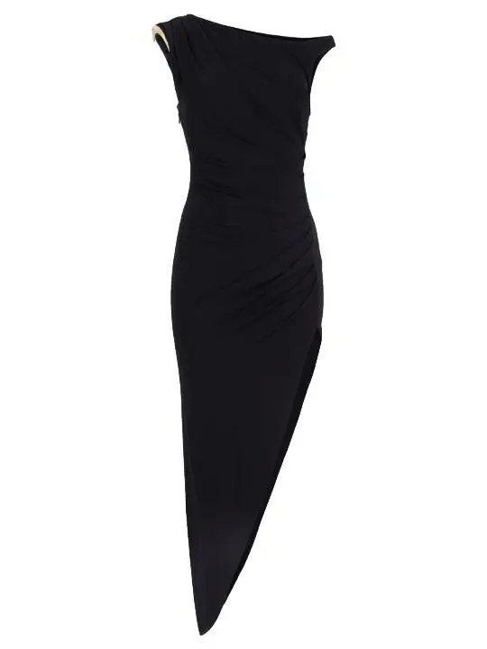 Elisabetta Franchi Crepe Jersey Dress - Black