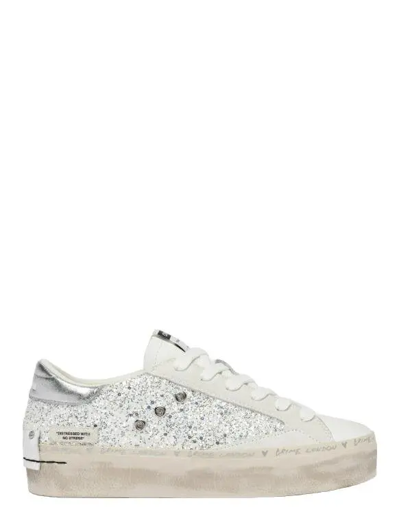 CRIME LONDON Distressed Platform Sneakers - White