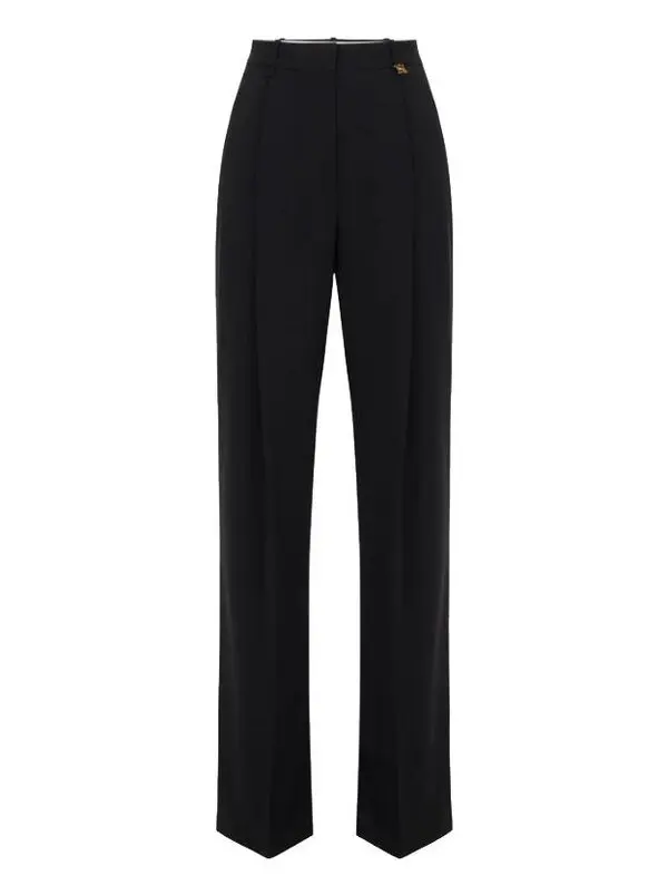 Elisabetta Franchi Crêpe Trousers - Black