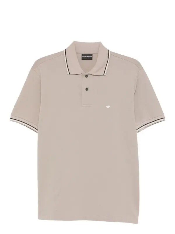 Emporio Armani Logo Cotton Polo Shirt - Dove Grey