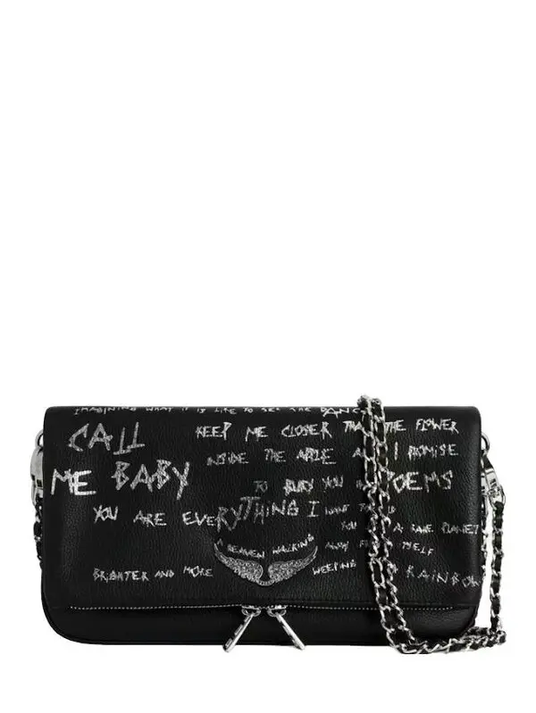 Zadig&Voltaire Rock Graffiti Clutch - Black