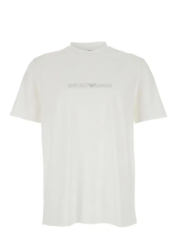 Emporio Armani Logo Cotton T Shirt - White