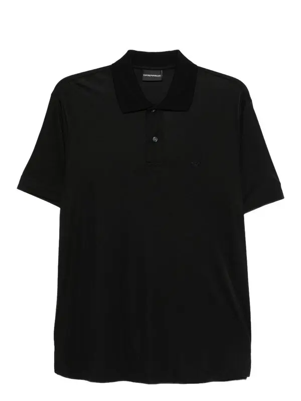 Emporio Armani Logo Polo Shirt - Black