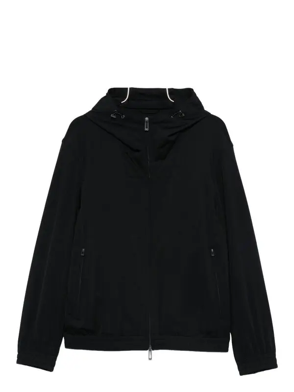 Emporio Armani Nylon Hooded Jacket - Blue