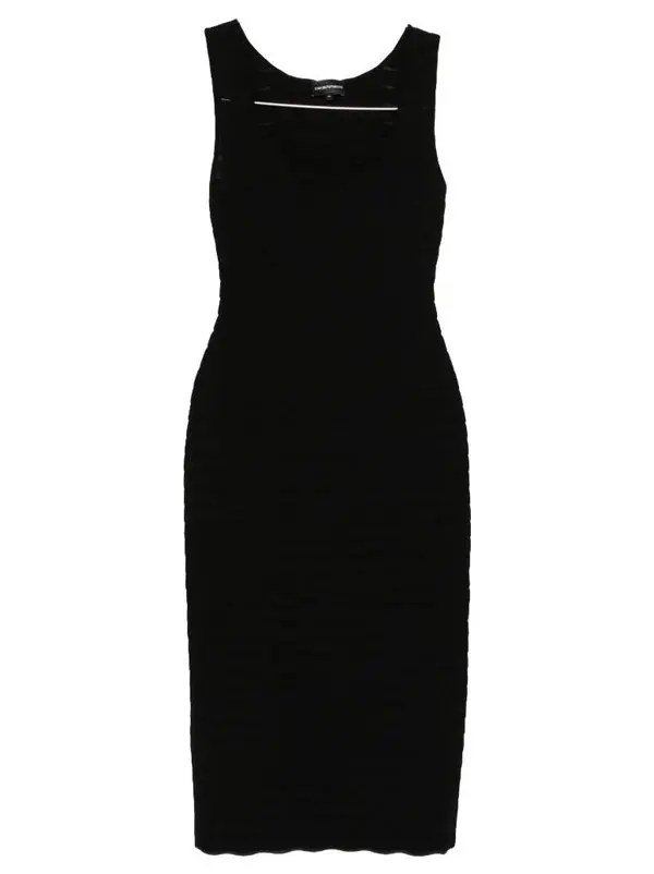 Emporio Armani Sleeveless Midi Dress - Black