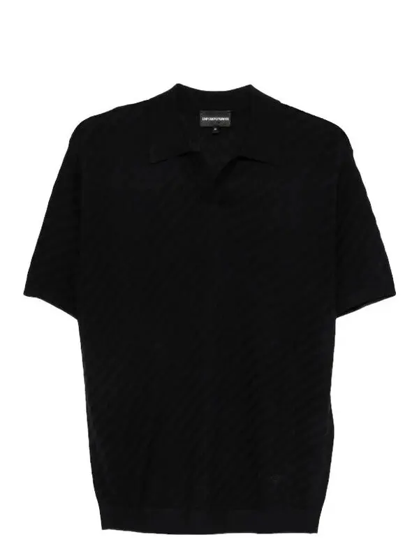 Emporio Armani Jacquard Polo - Blue