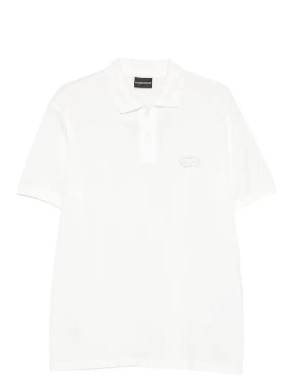 Emporio Armani Logo Cotton Polo Shirt - White