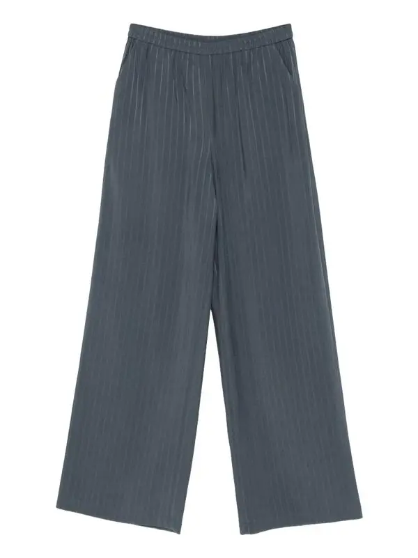 Emporio Armani Pinstriped Trousers - Grey