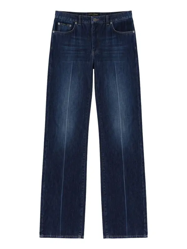 Dolce & Gabbana Low Rise Straight Leg Jeans - Blue
