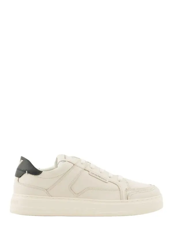 Emporio Armani Leather Sneakers - White
