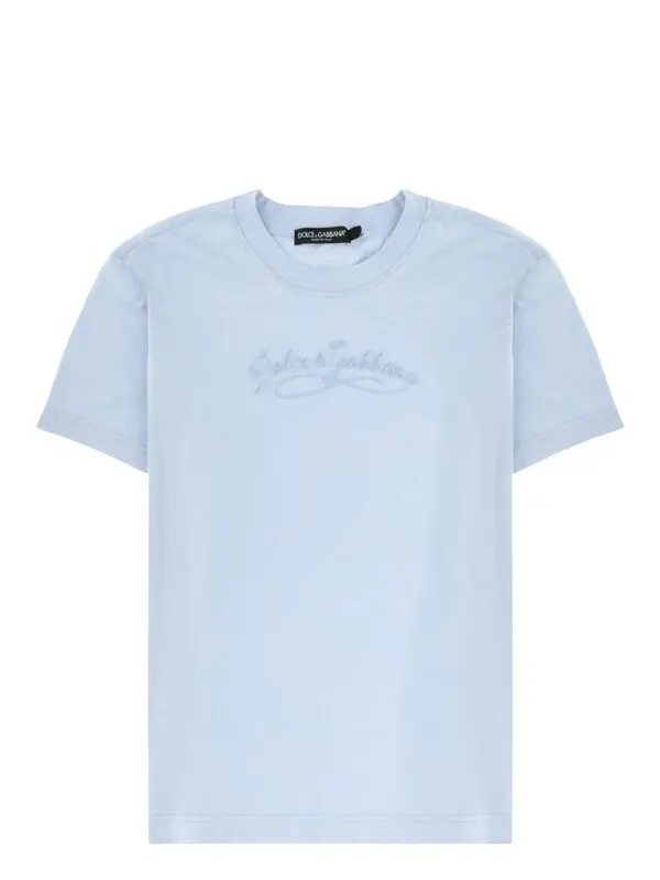Dolce & Gabbana T-shirt With Logo - Azure