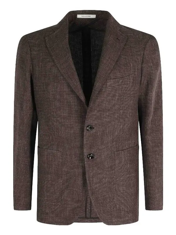 Tagliatore Notched Lapel Blazer Jacket - Brown