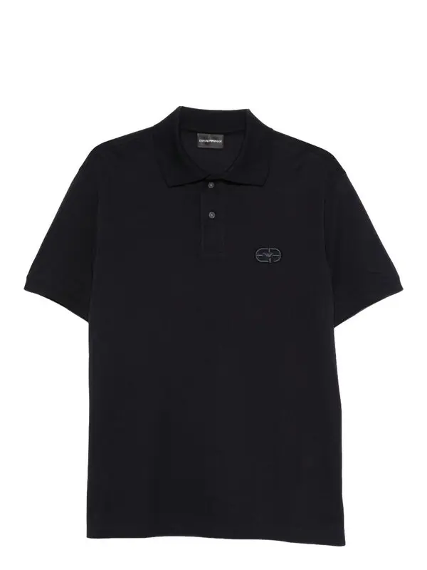 Emporio Armani Logo Cotton Polo Shirt - Blue