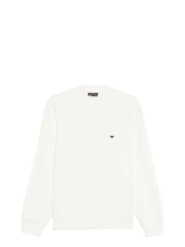 Emporio Armani Logo Cotton Hoodie - White