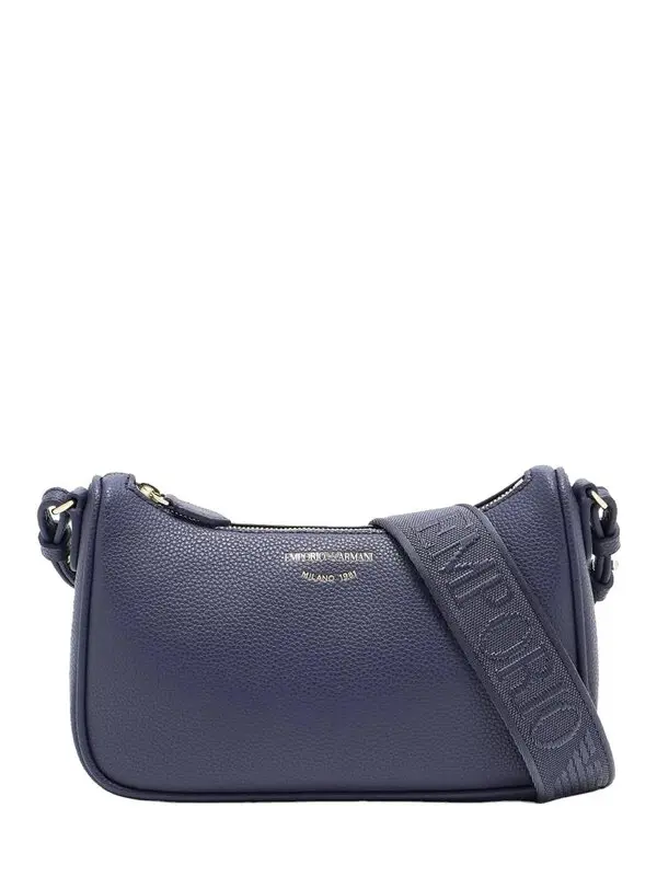 Emporio Armani Textured Leather Shoulder Bag - Blue