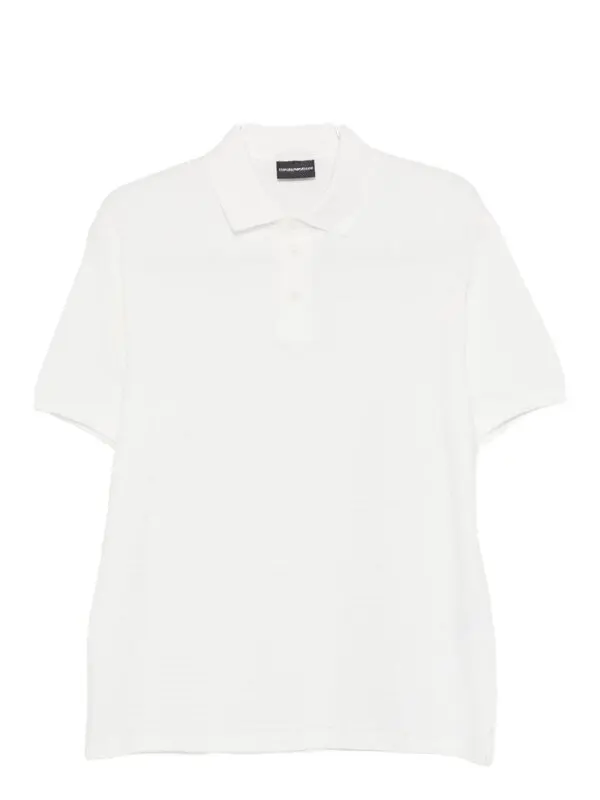 Emporio Armani Logo Cotton Polo Shirt - White