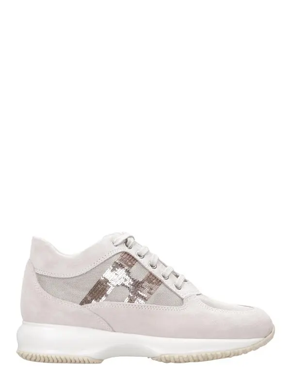 Hogan Suede And Mesh Sneakers - Dove Grey