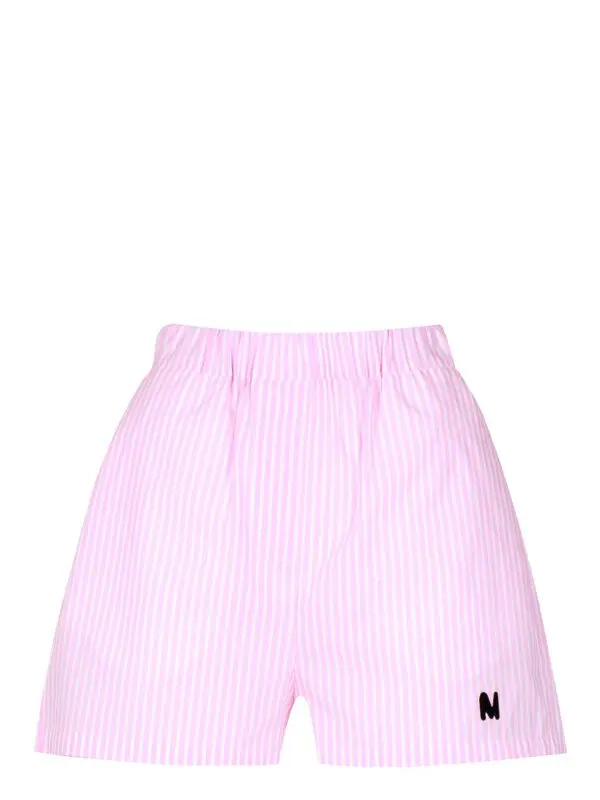 MSGM Striped Shorts - Rosa+bianco
