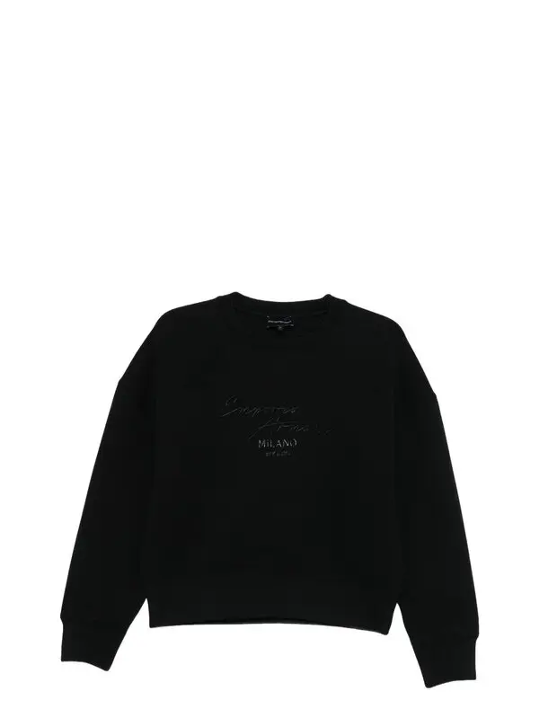 Emporio Armani Cotton Crewneck Sweatshirt - Black