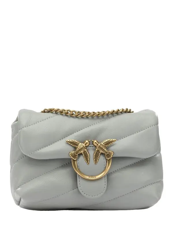 Pinko Leather Crossbody Bag - Grey