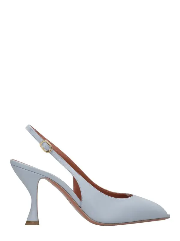 CASTAGNA Leather Slingback Pumps - Light Blue
