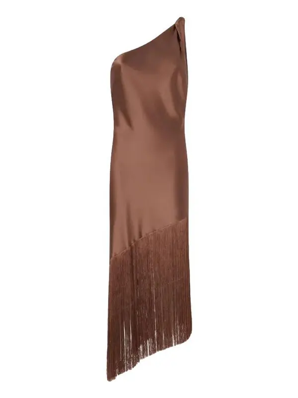 Pinko One Shoulder Dress - Brown