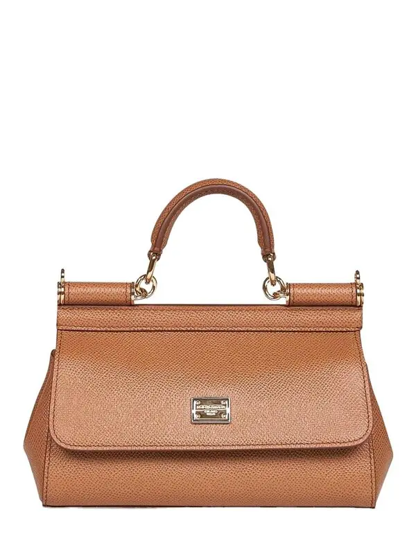 Dolce & Gabbana Sicily Small Leather Handbag - Brown